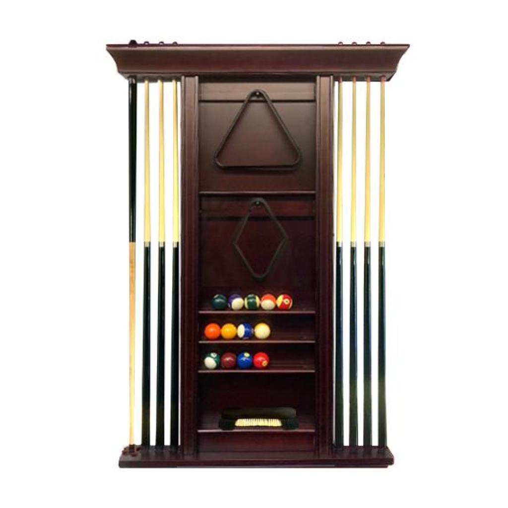 Combo Mahogany Finish 8 Pool Cue Billiard Wall Rack | North Player
