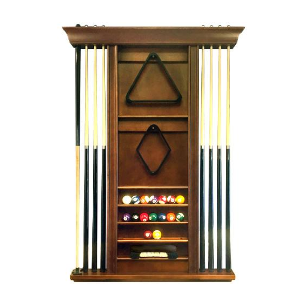 Combo Walnut Finish 8 Pool Cue Billiard Wall Rack | North Player